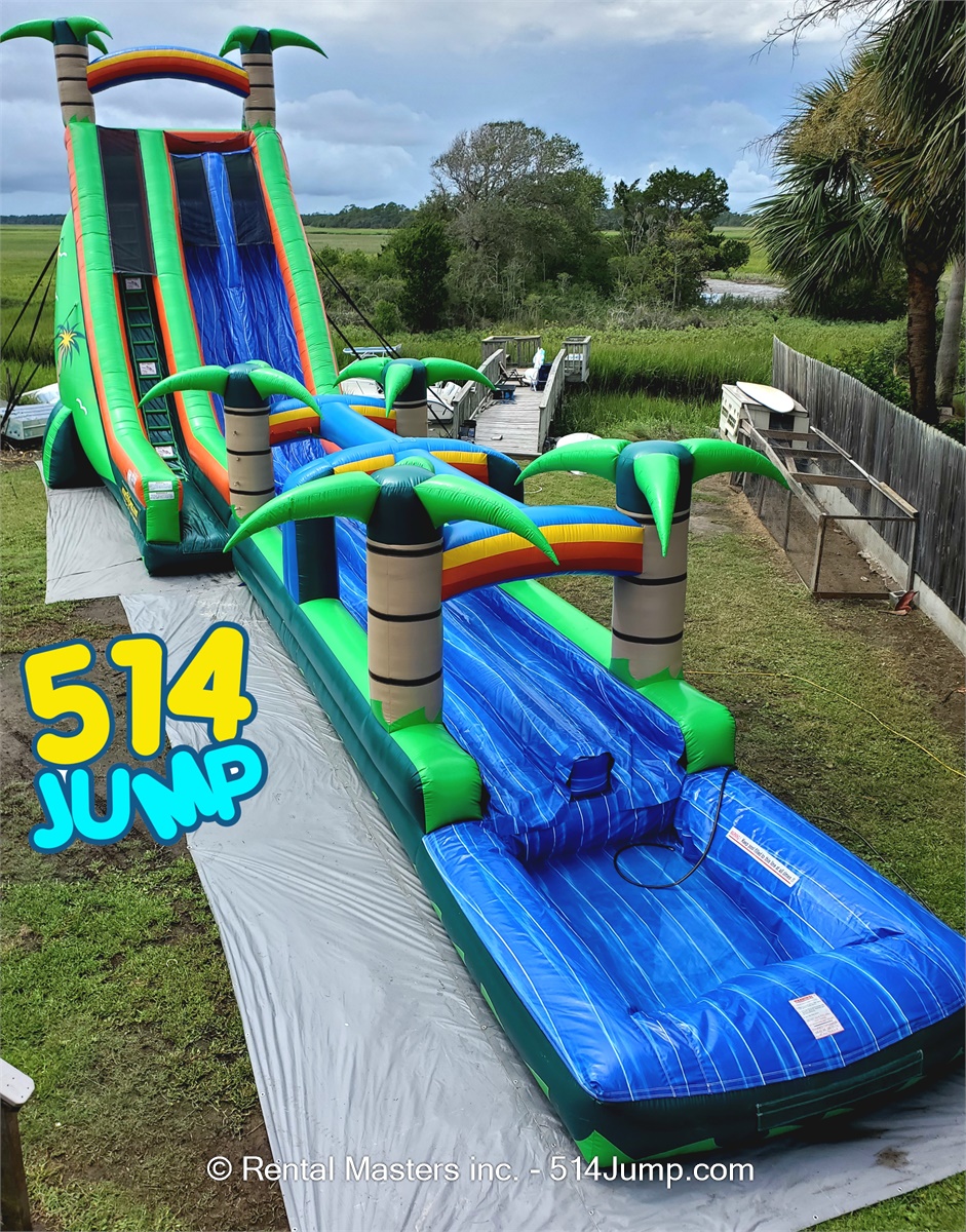 Tropical 27 ft tall - Water slides rentals, Bounce house rentals ...